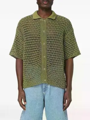 BONSAI Crochet-knit Short-sleeve Shirt