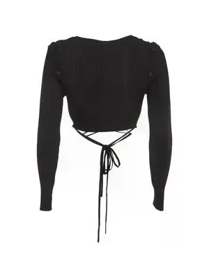 Christopher Esber Rib-knit Tie-up Crop Top
