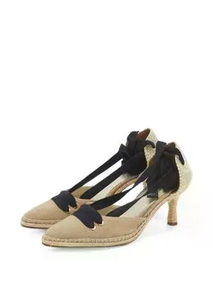 Manolo Blahnik X Castañer Ankle Wrap Pumps