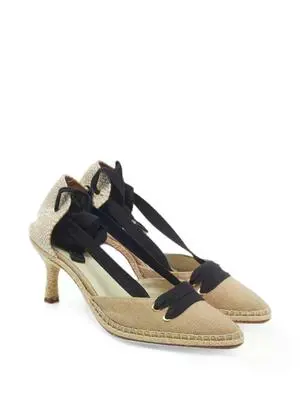 Manolo Blahnik X Castañer Ankle Wrap Pumps