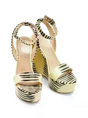 GIUSEPPE ZANOTTI Patent Leather Wedge Sandals