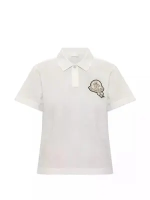 Moncler Logo Patch Piqué Polo Shirt - Neutrals