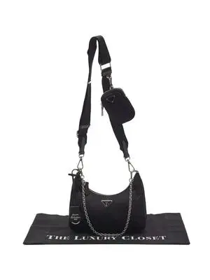 Prada Re-edition 2005 Chain Shoulder Bag - Black