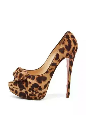 CHRISTIAN LOUBOUTIN Leopard-print Bow Pumps - Neutrals