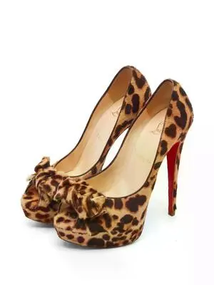 CHRISTIAN LOUBOUTIN Leopard-print Bow Pumps - Neutrals