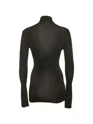 Off-White Logo Print Turtleneck Top - Black