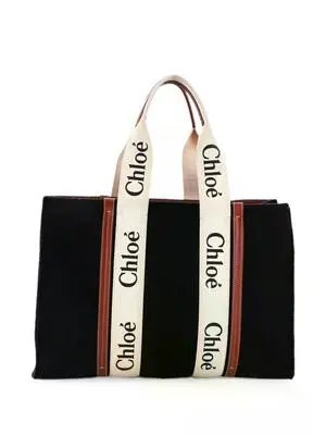 Chloé Woody Large Tote Bag - Black