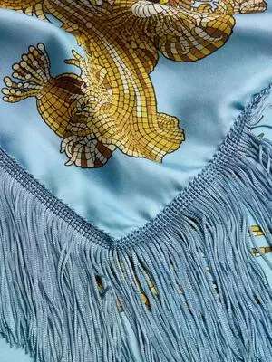 La DoubleJ Reversible Fringe Foulard 90