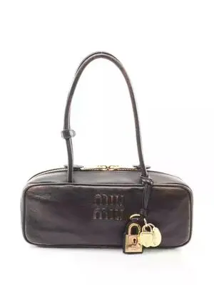 Miu Miu Beau Logo-embossed Shoulder Bag - Brown