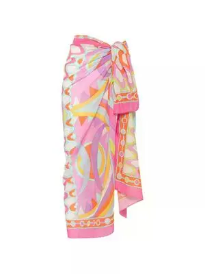 Emilio Pucci Geometric Print Pareo Midi Skirt - Pink