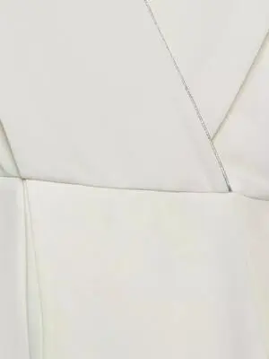Max Mara Cream Beige Draped Crepe V-neck Sleeveless Top