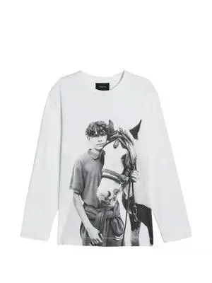Simone Rocha Graphic Print Long Sleeve T-shirt - White