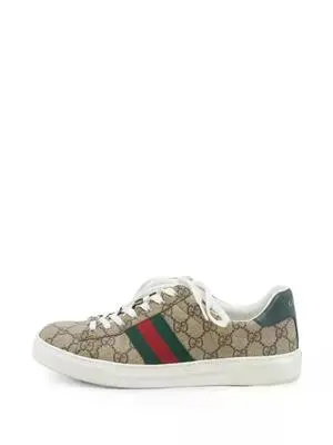 Gucci Ace Sneakers With Web Stripe Detail - Brown
