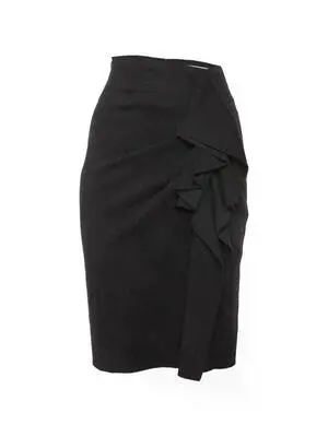 Max Mara Ruffled Midi Skirt - Grey