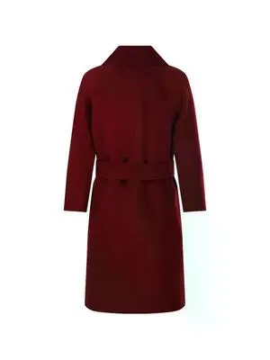 Max Mara Belted Wool Coat - Red