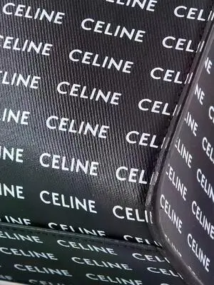 Celine Vertical Cabas All Over Logo Print Leather Small Tote Bag