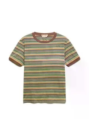 Marni Cotton T-shirt With Fine Stripes