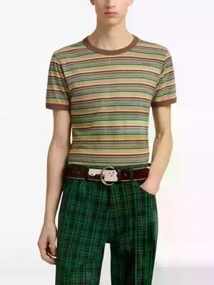 Marni Cotton T-shirt With Fine Stripes
