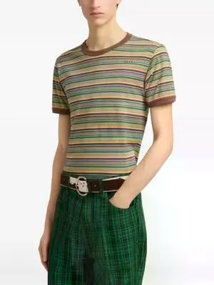 Marni Cotton T-shirt With Fine Stripes