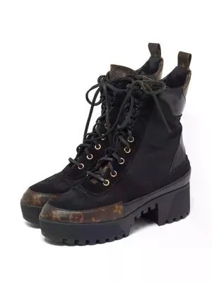 LOUIS VUITTON Laureate Monogram Ankle Boots