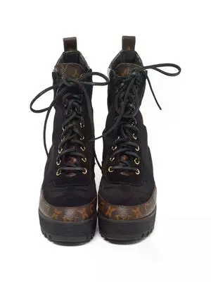 LOUIS VUITTON Laureate Monogram Ankle Boots