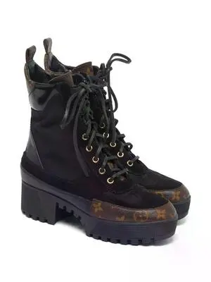 LOUIS VUITTON Laureate Monogram Ankle Boots