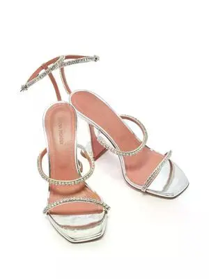 Amina Muaddi Gilda Crystal-embellished Sandals - Silver