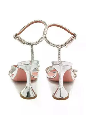 Amina Muaddi Gilda Crystal-embellished Sandals - Silver