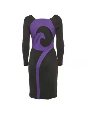 Versace Abstract Pattern Long Sleeve Midi Dress