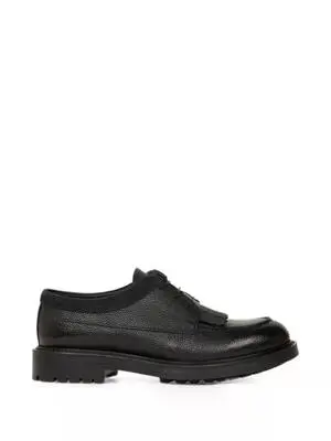 Etro Grained Leather Lace-up Loafers With Paisley Detail