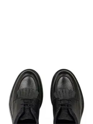 Etro Grained Leather Lace-up Loafers With Paisley Detail