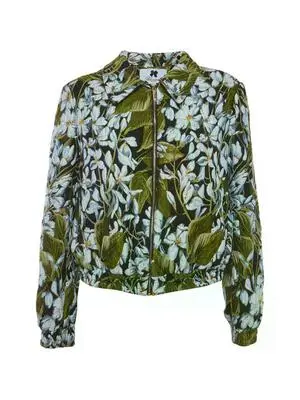 Dolce & Gabbana Floral Jacquard Bomber Jacket - Black