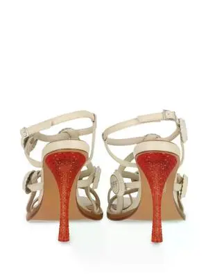 Off-White Logo Plaque Strappy Heeled Sandals