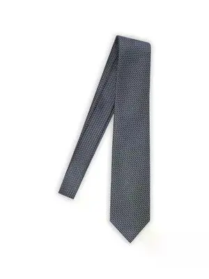 TOM FORD Geometric Pattern Silk Tie - Blue