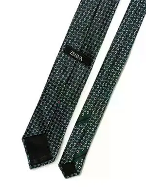 Zegna Geometric Jacquard Silk Tie