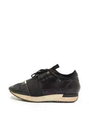 Balenciaga Race Runner Tweed Sneakers - Black