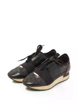 Balenciaga Race Runner Tweed Sneakers - Black