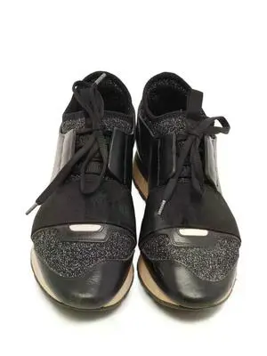 Balenciaga Race Runner Tweed Sneakers - Black