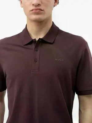 Hugo Logo-embroidered Piqué Polo Shirt