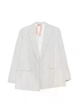 N°21 Pinstripe Pattern Peak-lapel Blazer - Blue