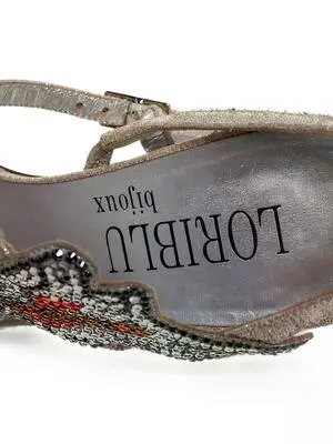 LORIBLU Embellished Floral Sandals