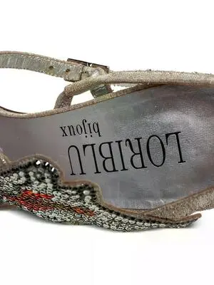 LORIBLU Embellished Floral Sandals