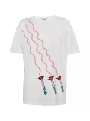 Valentino Garavani Lipstick Print Jersey T-shirt - White