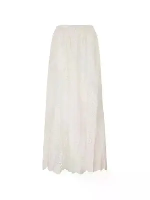 MC2 SAINT BARTH Broderie Anglaise Maxi Skirt - White