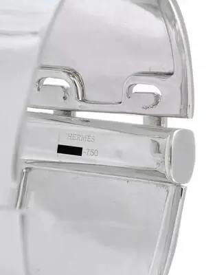 Hermès 18k White Gold Pavé Diamond Cuff Bracelet