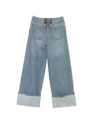 N°21 Turn-up Wide-leg Jeans - Blue