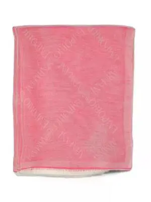 Emporio Armani Logo-jacquard Frayed-edge Scarf - Pink