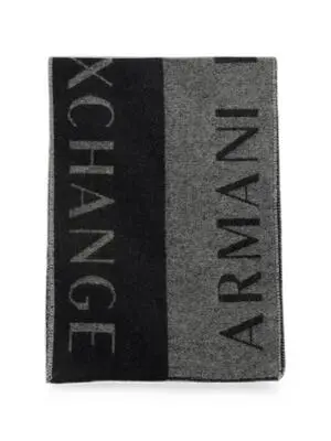 Emporio Armani Logo-jacquard Scarf - Grey