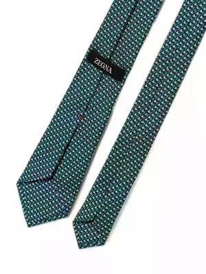 Zegna Silk Sailboat Print Neck Tie