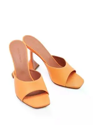 Amina Muaddi Lupita Sculptural Heel Sandals - Orange
